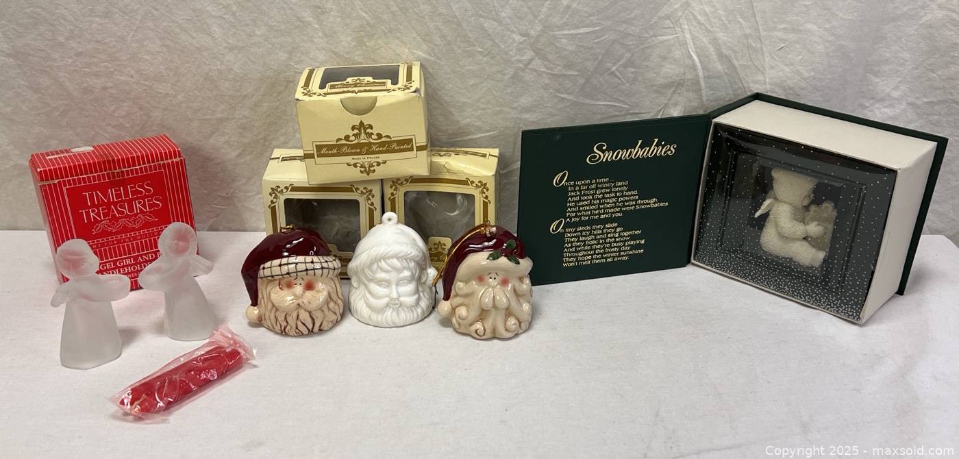 Holiday collectibles with Dept. 56 Snowbabies & Santa bells | Maxsold