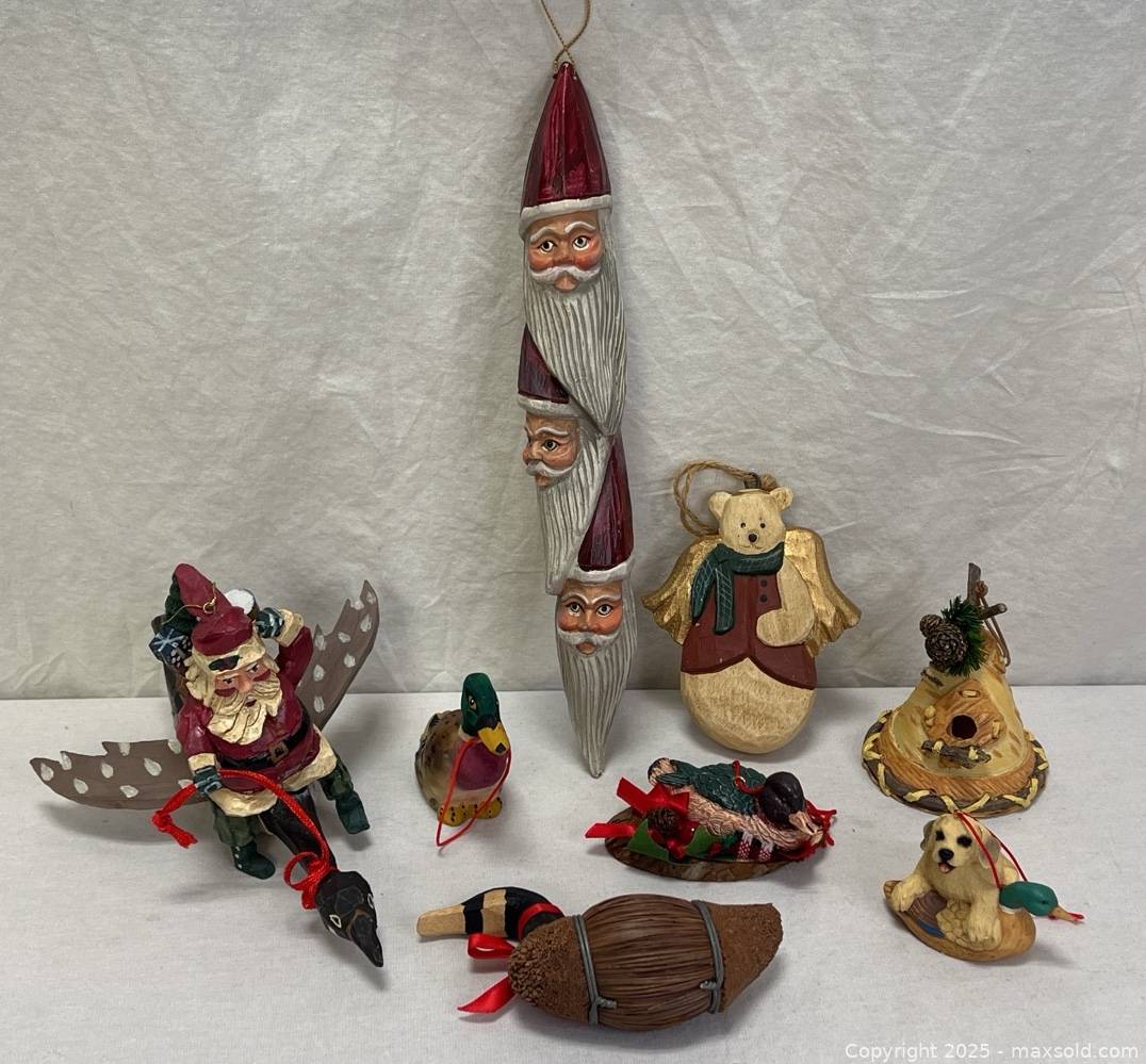 1998 House of Hatten Santa on Goose Ornament & Holiday Figurines | Maxsold