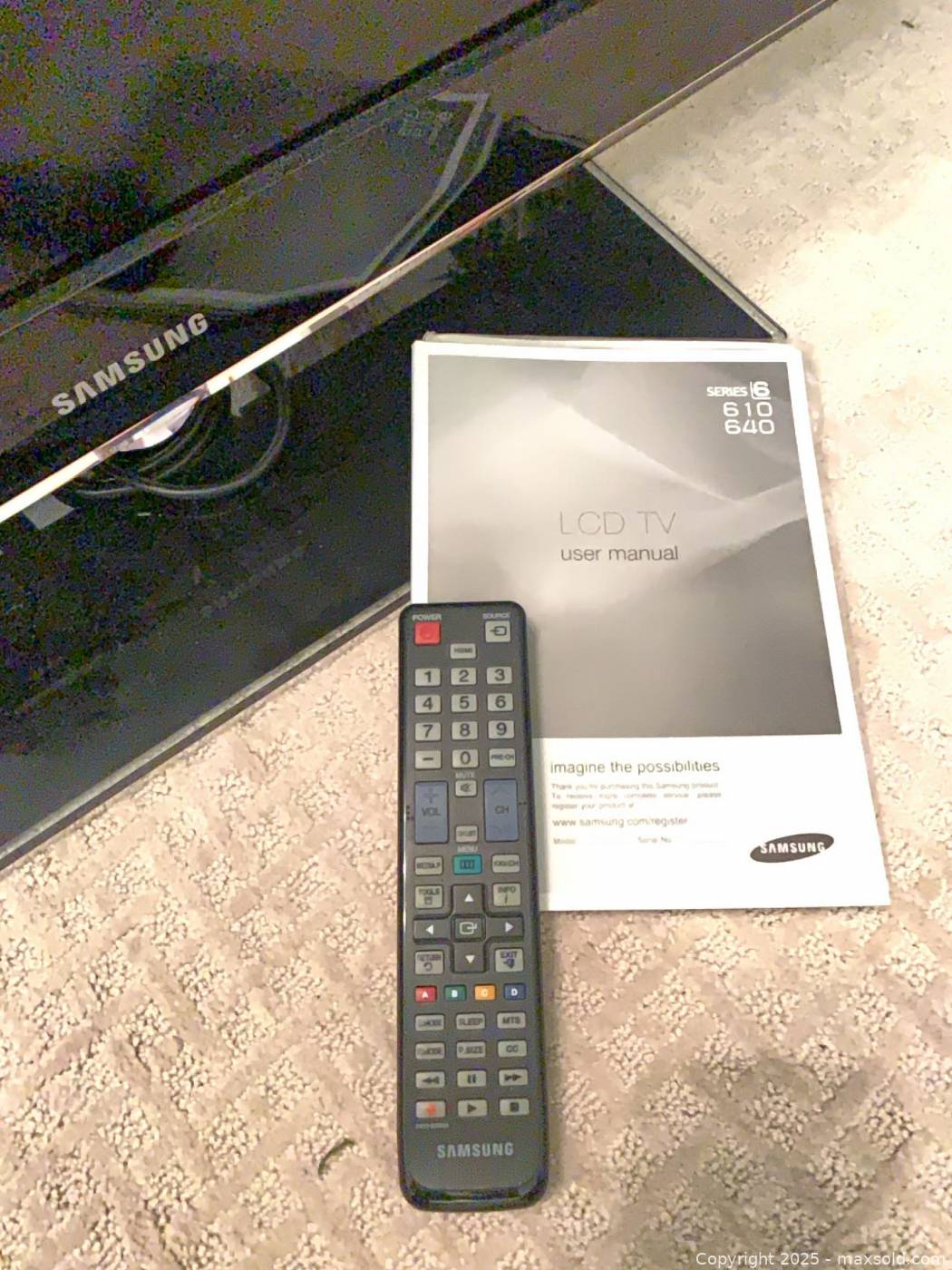 Samsung 46" LCD TV with remote, stand, manual | Maxsold