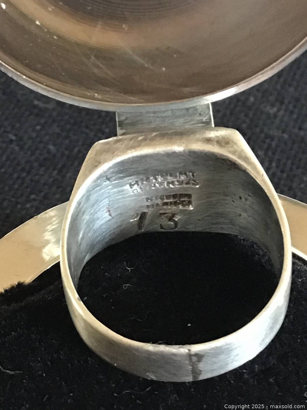 Polished turquoise sterling silver men's ring size 10 | Maxsold