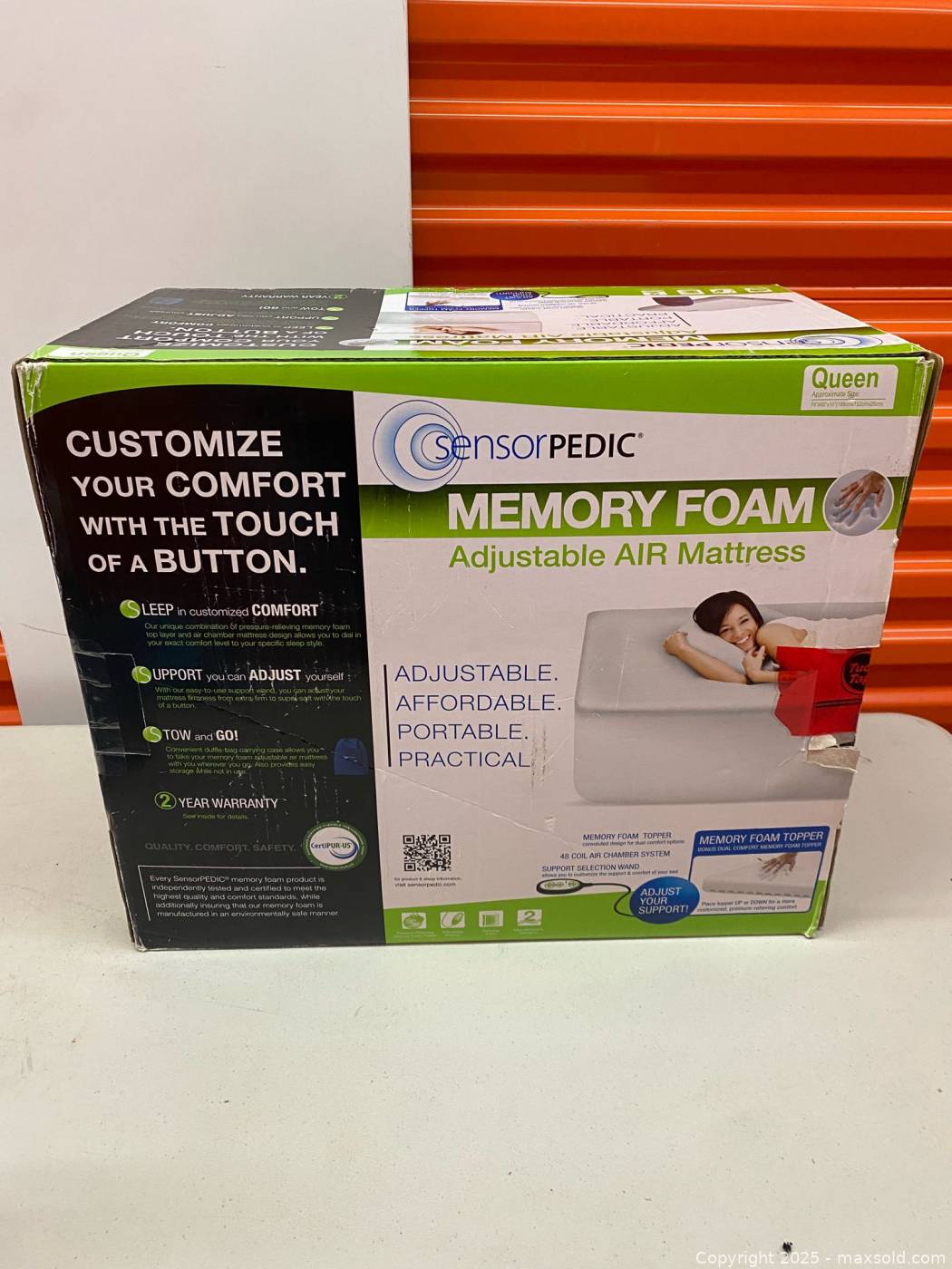 SensorPEDIC Memory Foam Adjustable Air Mattress Queen | Maxsold