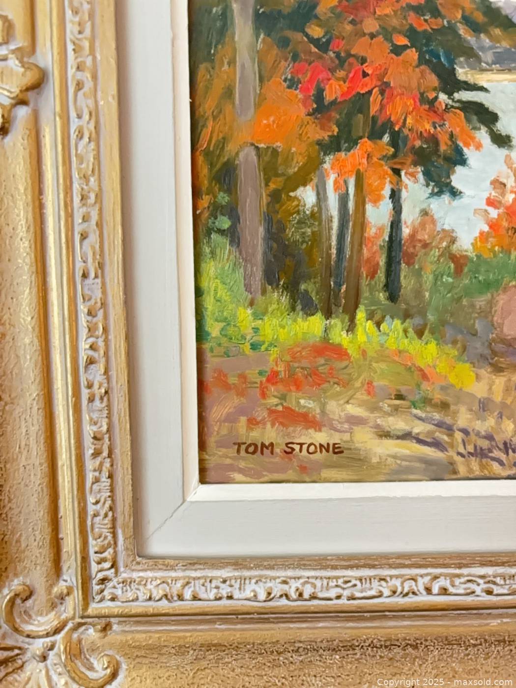 Tom Albert Stone oil on canvas “Quiet Lane, Oxtongue Lake” | Maxsold