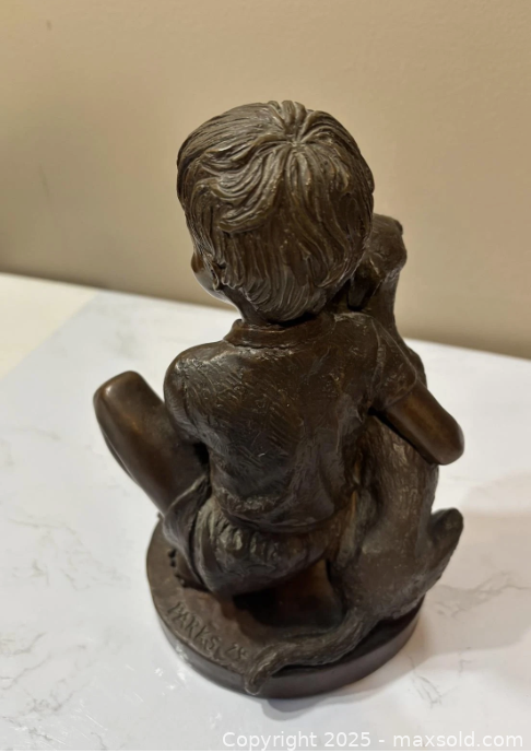 1974 Franklin Mint Charles Parks Boy With Dog Figurine | Maxsold