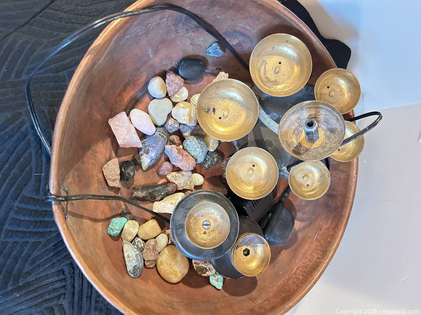 Tabletop Water Fountain, Wax Warmer, Leaf Platter, Brass Candlesticks ...