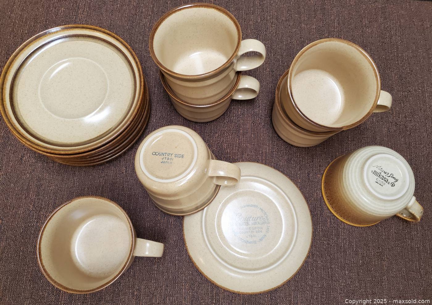 Mikasa Country Side stoneware cups and saucers | Maxsold