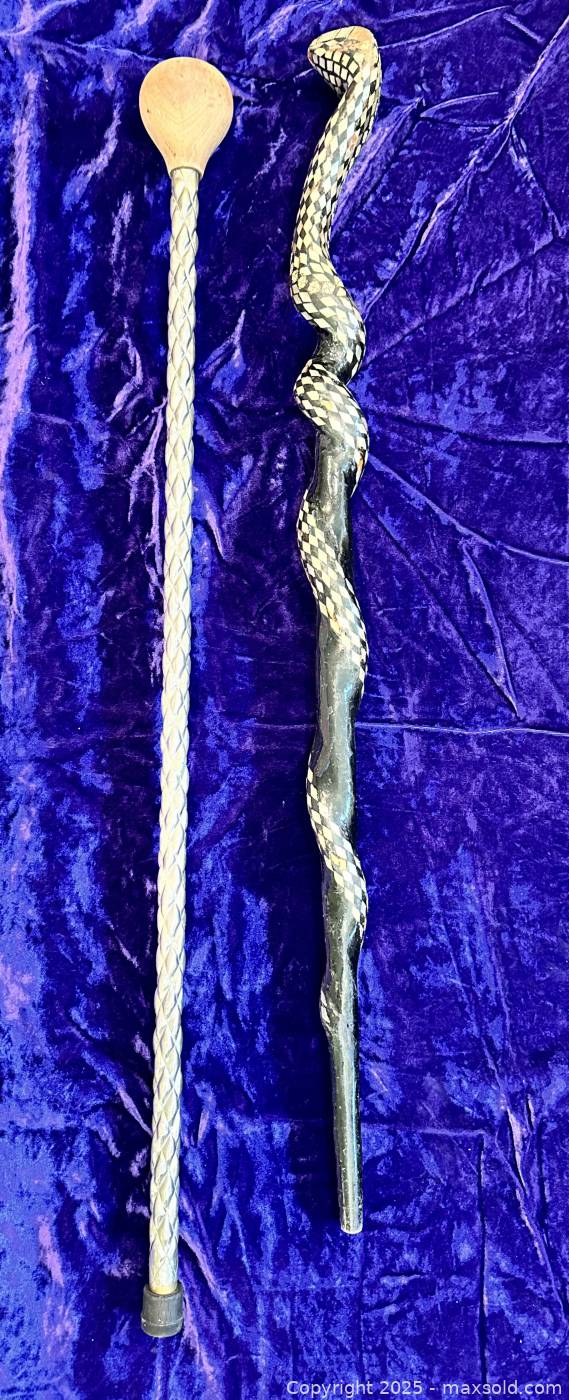 Diamond python cane and chrome baton | Maxsold