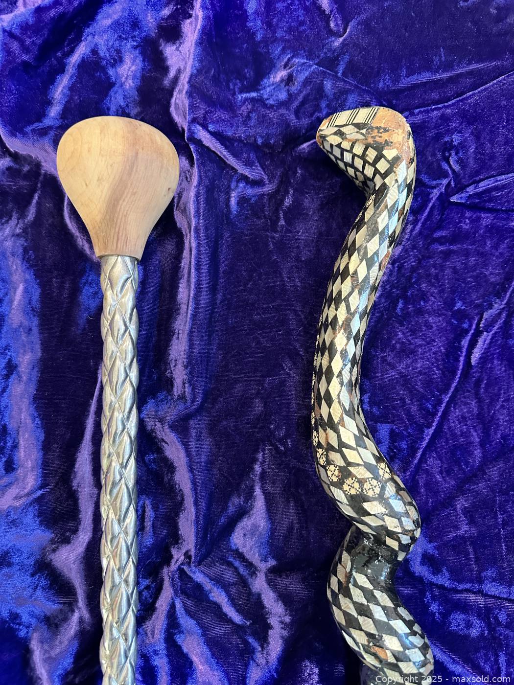 Diamond python cane and chrome baton | Maxsold