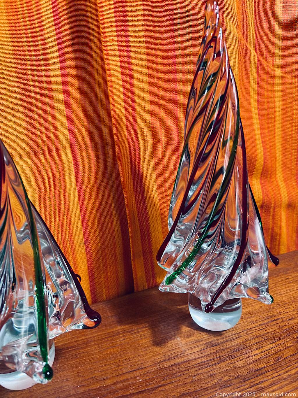Pair of Murano art glass Christmas trees | Maxsold