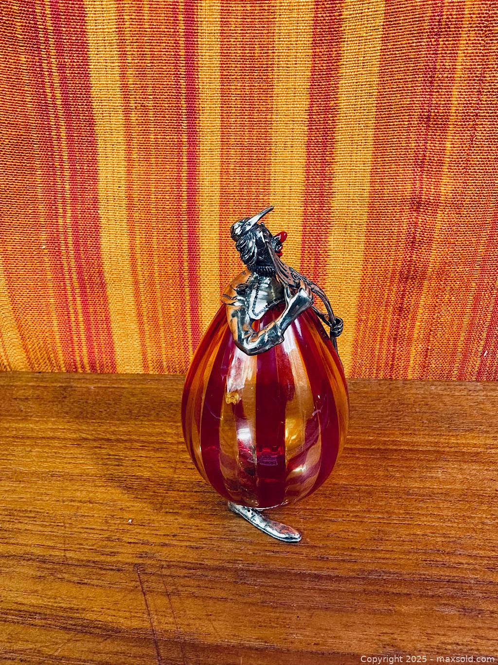 Vittorio Angini Murano Art Glass Sterling Silver Clown Figurine | Maxsold