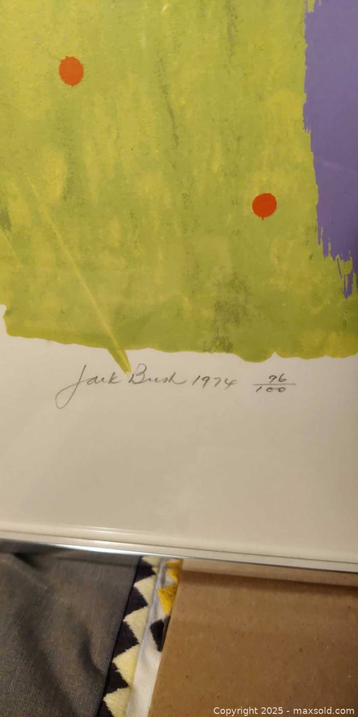 Jack Bush signed abstract print 1974 | Maxsold