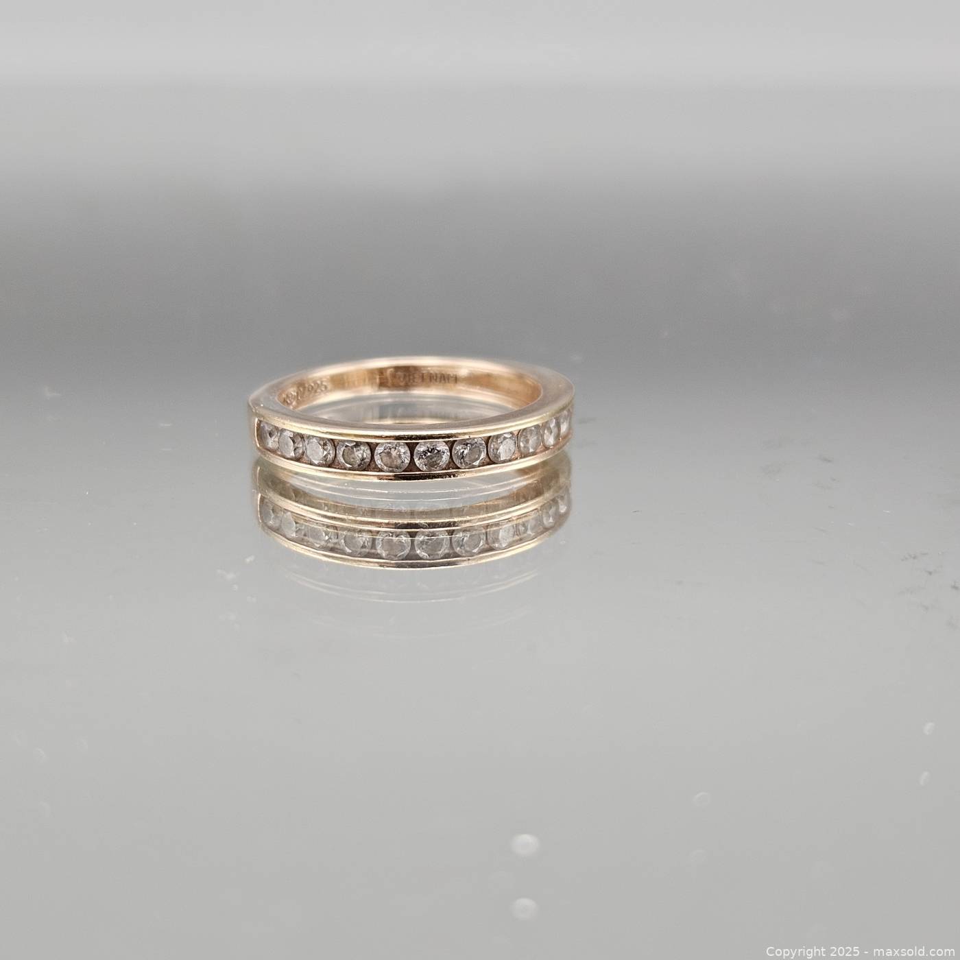 Yellow/Rose Gold Channel-Set Round Stone Band | Maxsold