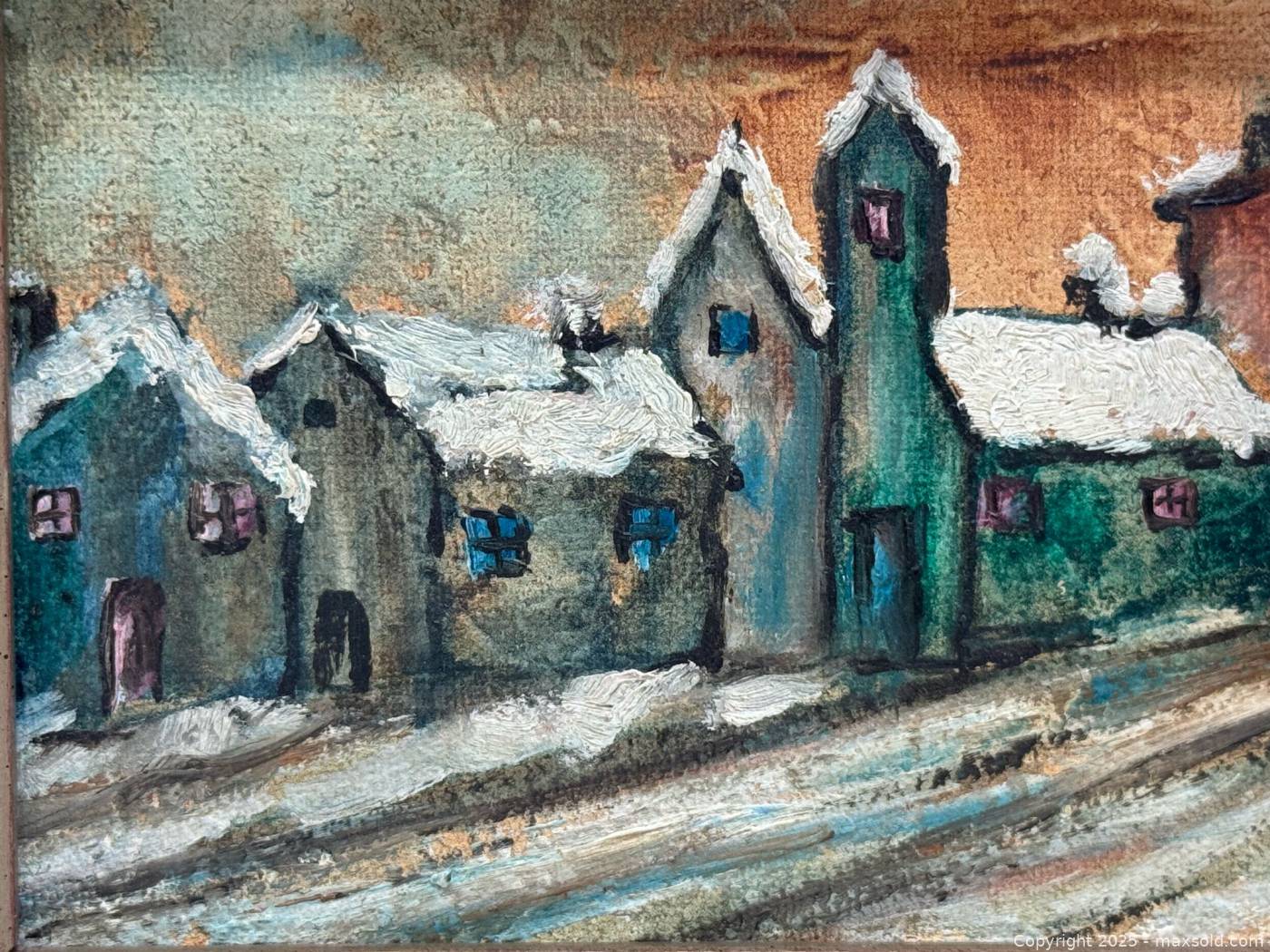 Small vintage winter landscape oil painting | Maxsold