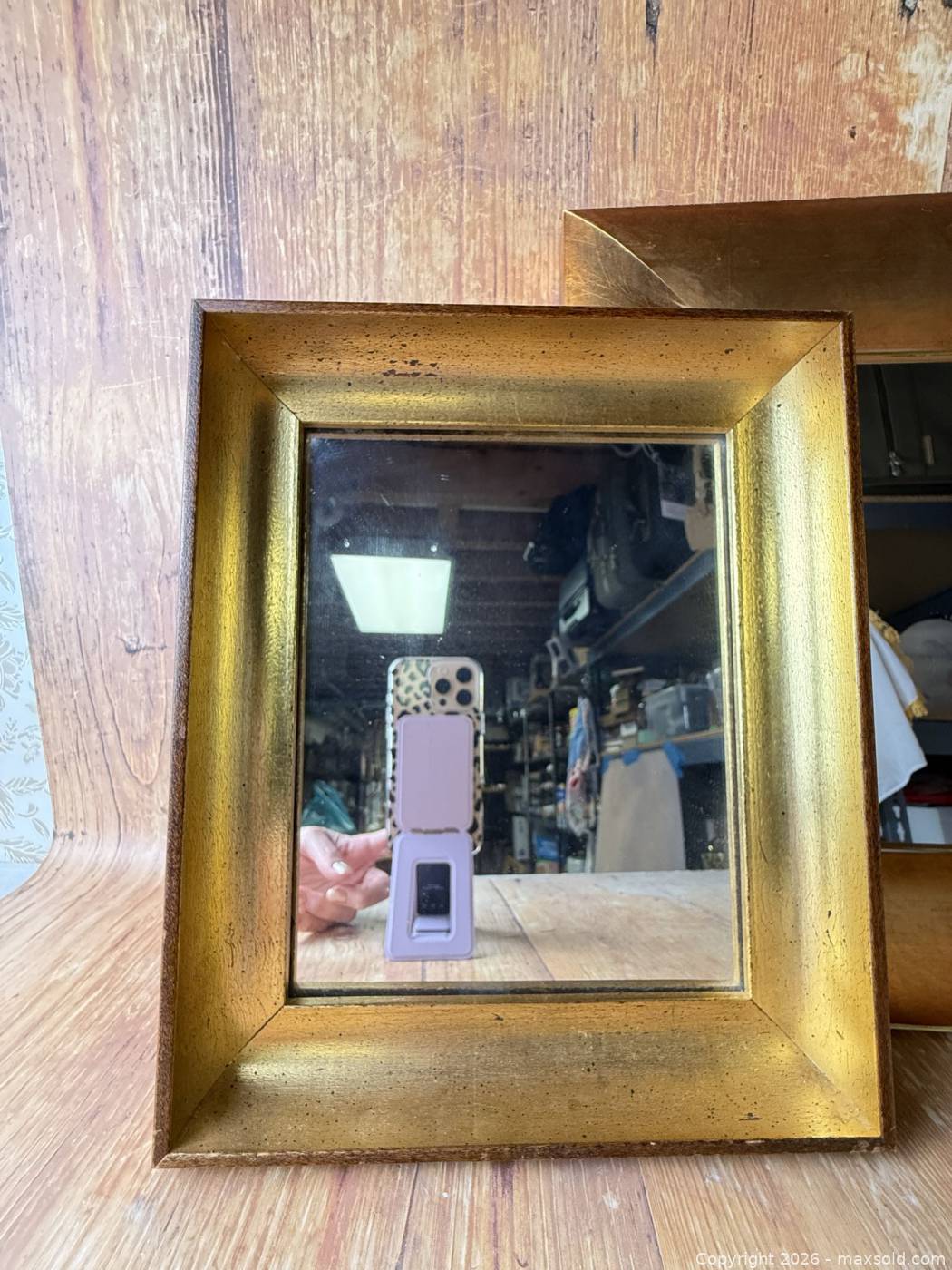 Pair gilt wood framed wall mirrors | Maxsold