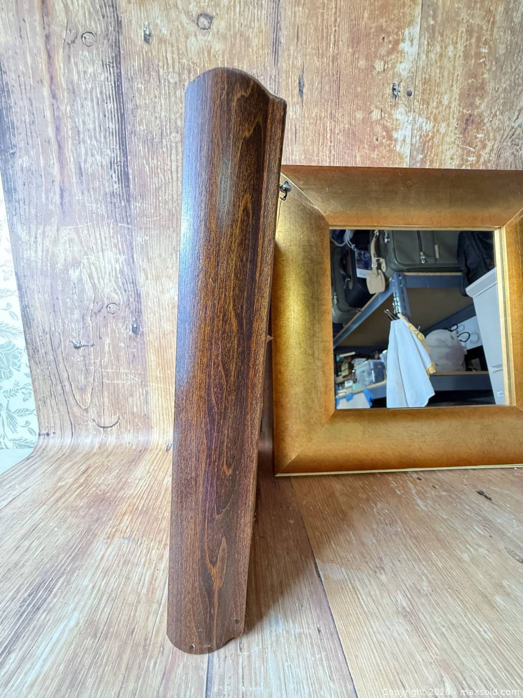 Pair gilt wood framed wall mirrors | Maxsold