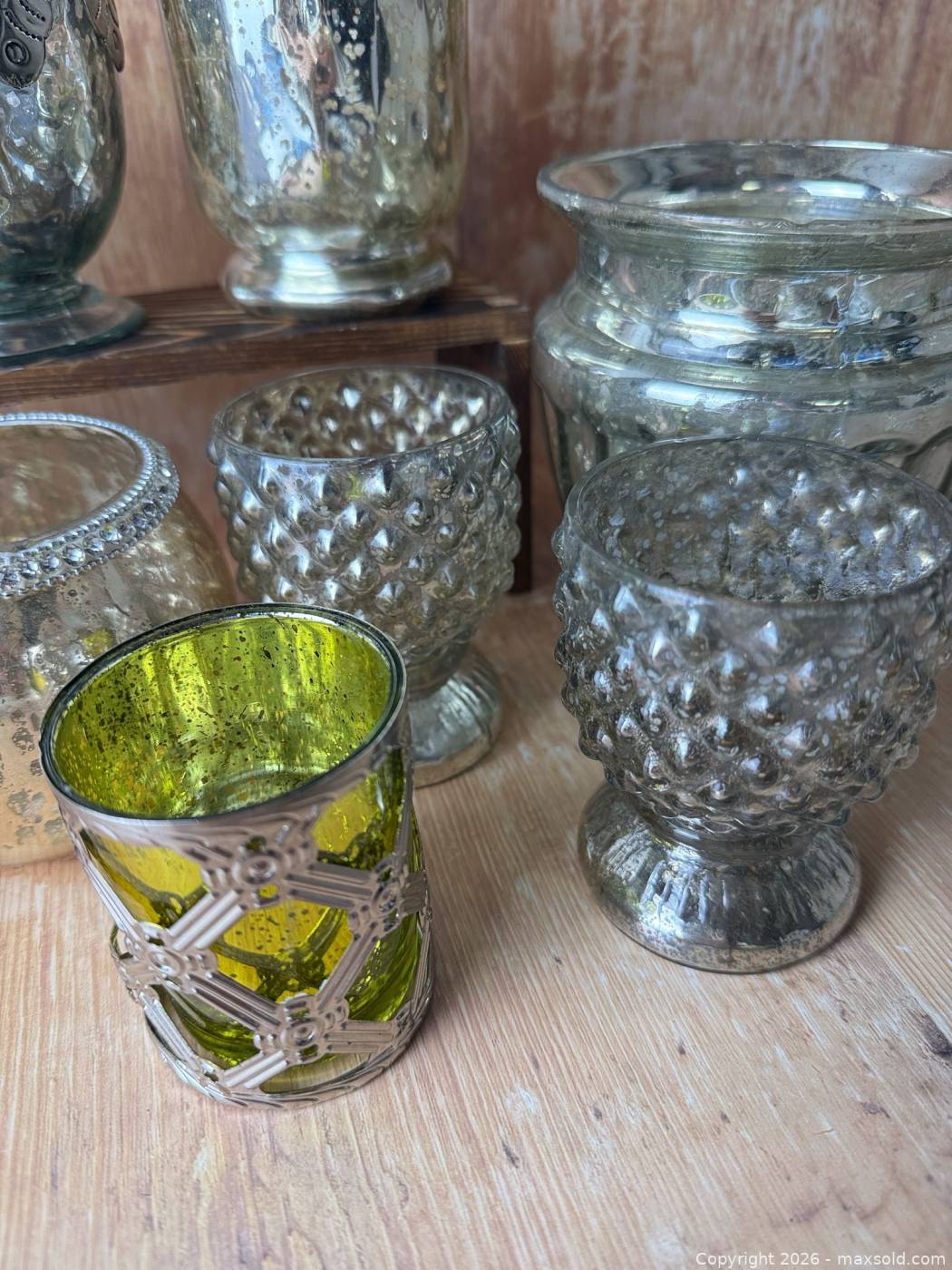 Mercury glass votive candle holders, 11 pieces | Maxsold