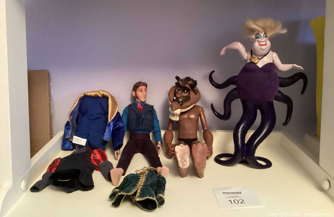 Disney Ursula, Beast and prince dolls with clothing | Maxsold