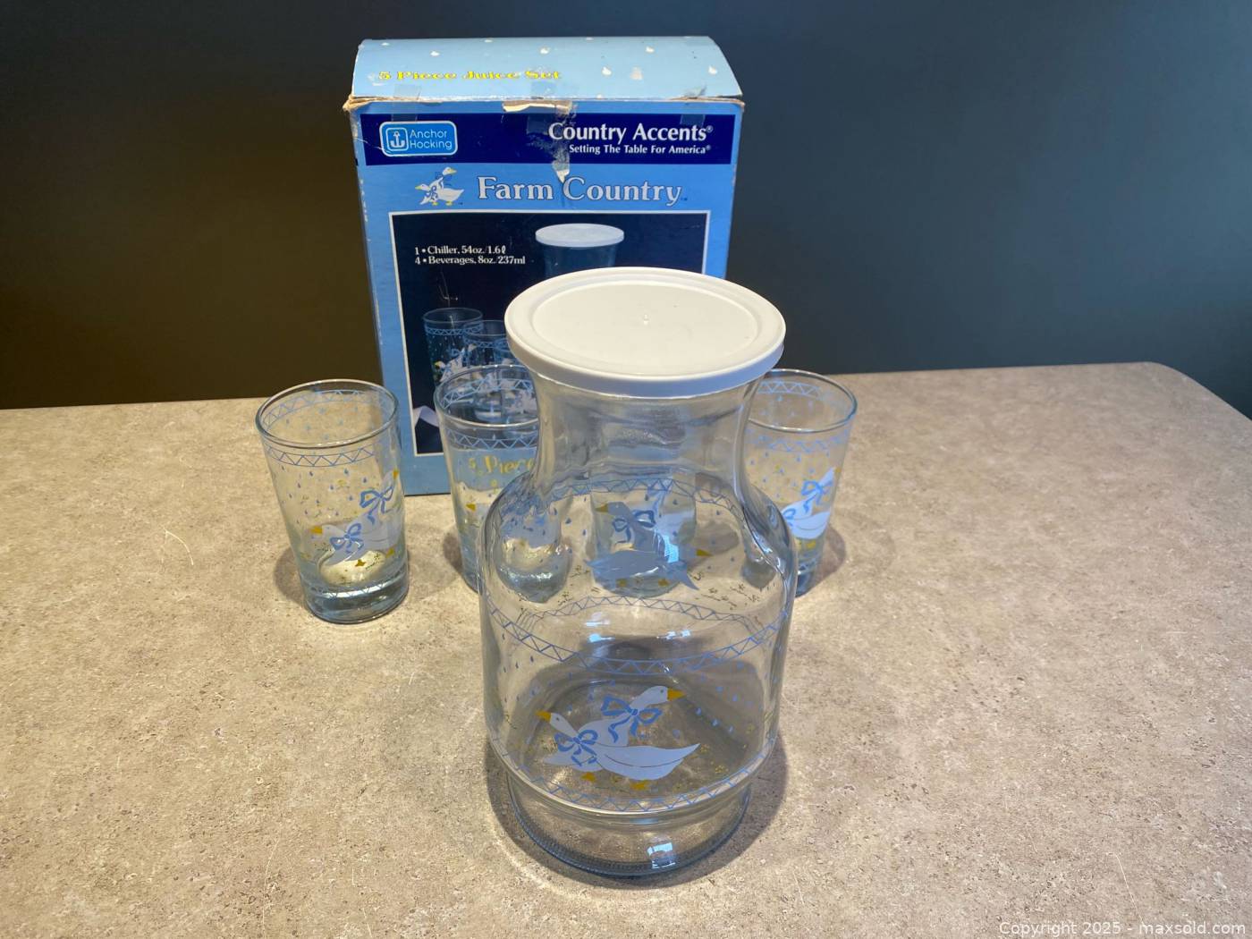 Anchor Hocking Country Accents Farm Country 5-Piece Juice Set in Box ...