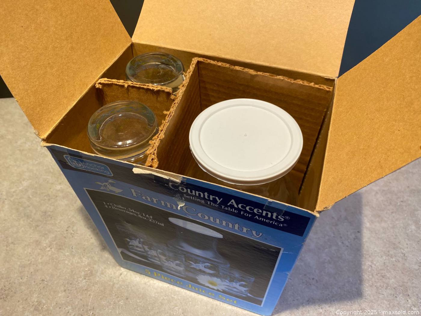 Anchor Hocking Country Accents Farm Country 5-Piece Juice Set in Box ...