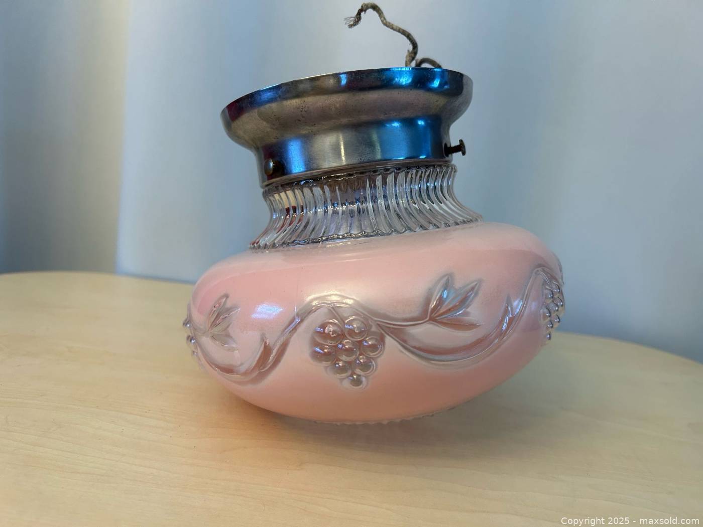 Mid-Century Pink & Clear Glass Ceiling Light | Maxsold