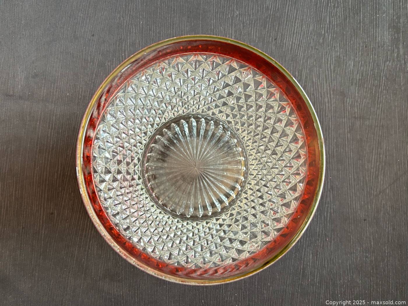 Vintage Ruby-Flashed Diamond-Point Glass Ice Bucket 5.5"H x 6"D | Maxsold