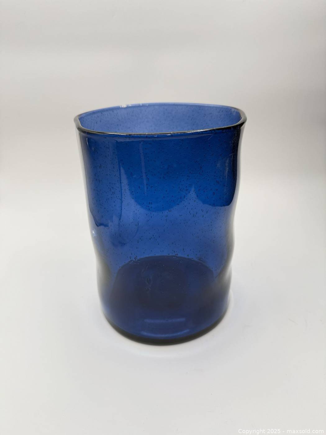 Threshold blue glass hurricane candle holder | Maxsold
