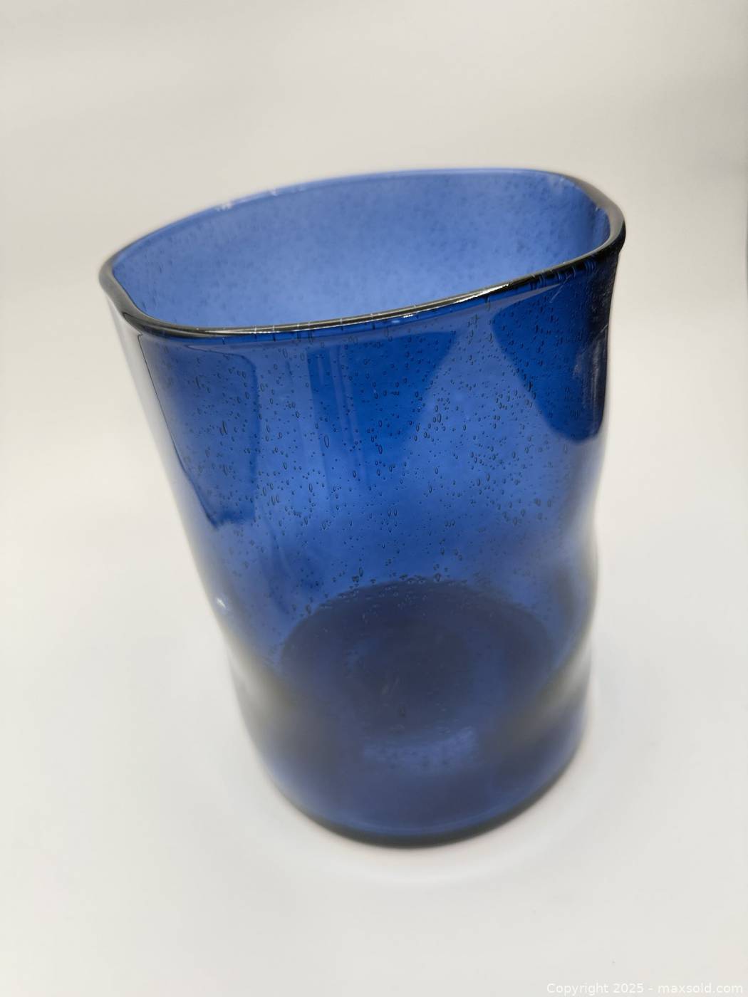 Threshold blue glass hurricane candle holder | Maxsold