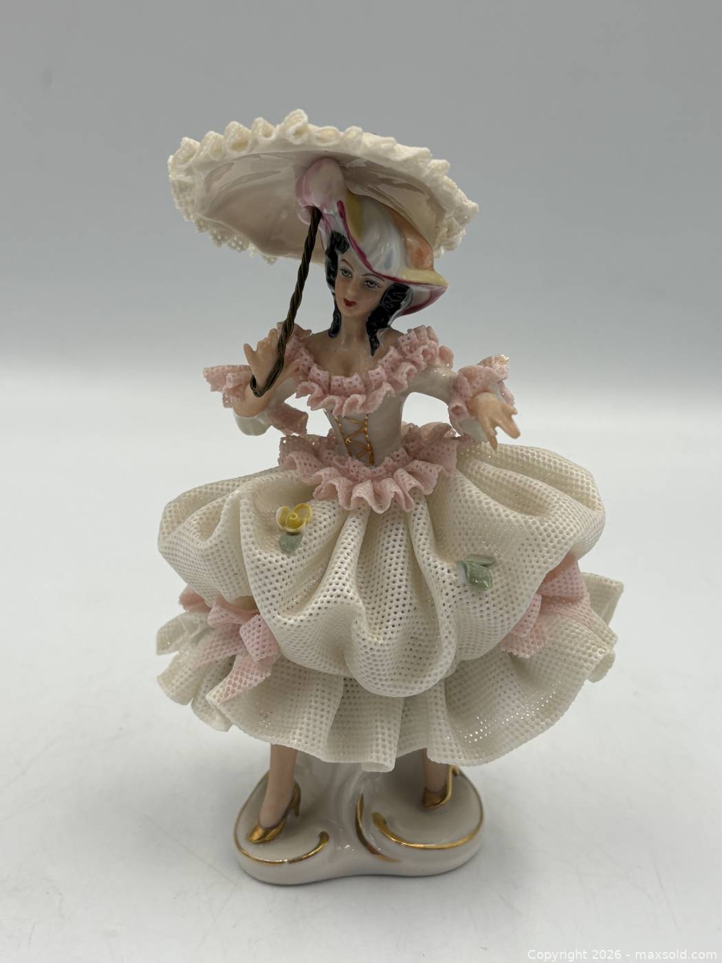 3 Dresden porcelain lace figurines | Maxsold