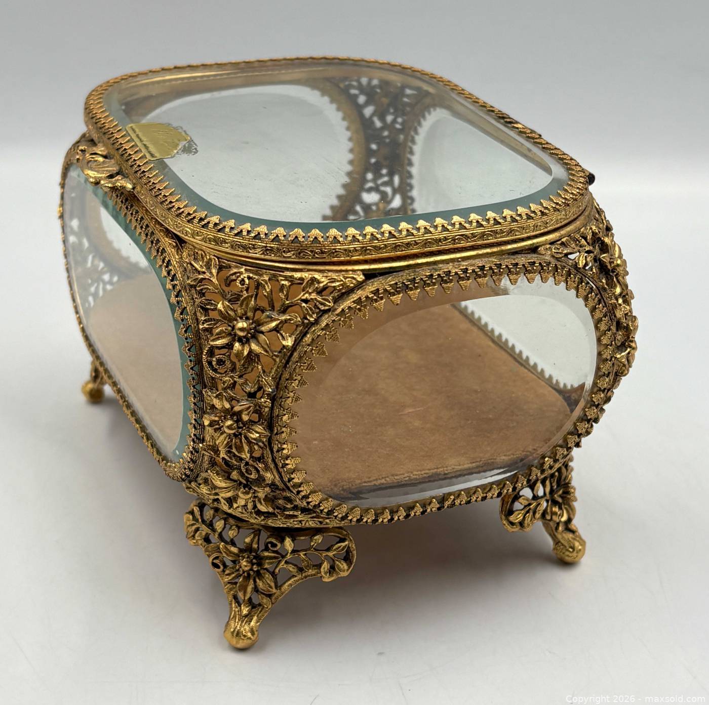 Vintage Matson Ormolu Glass Jewelry Box | Maxsold