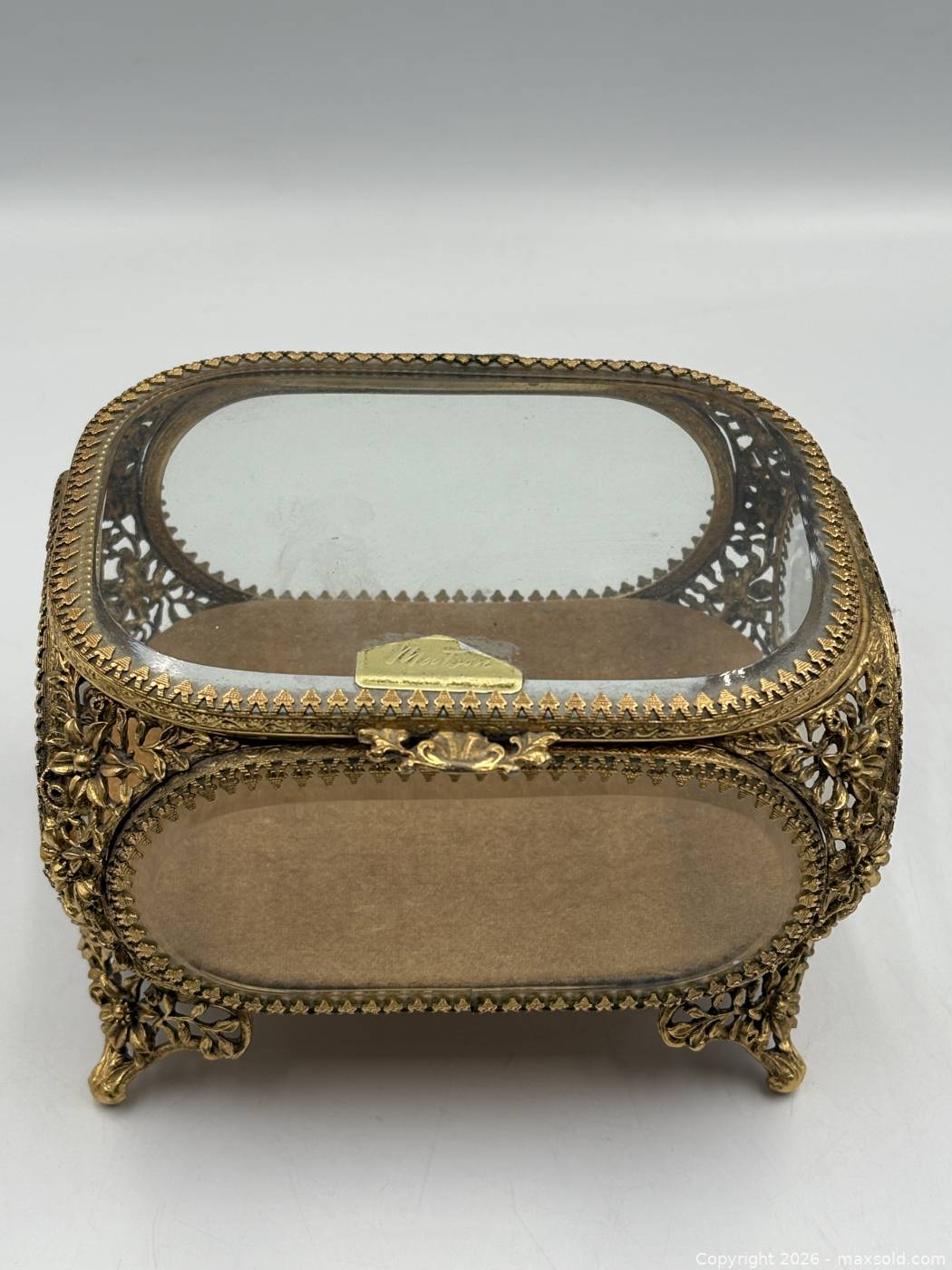 Vintage Matson Ormolu Glass Jewelry Box | Maxsold