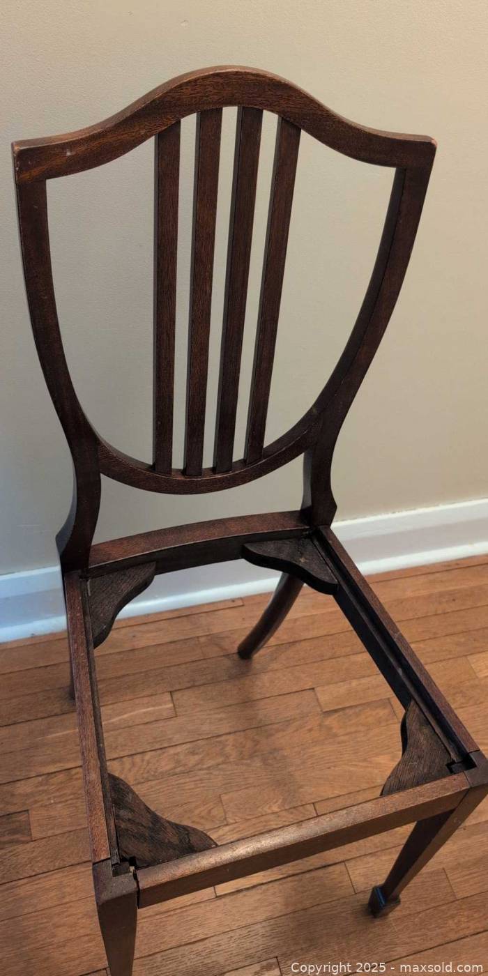 Solid wood shield-back side chair frame | Maxsold