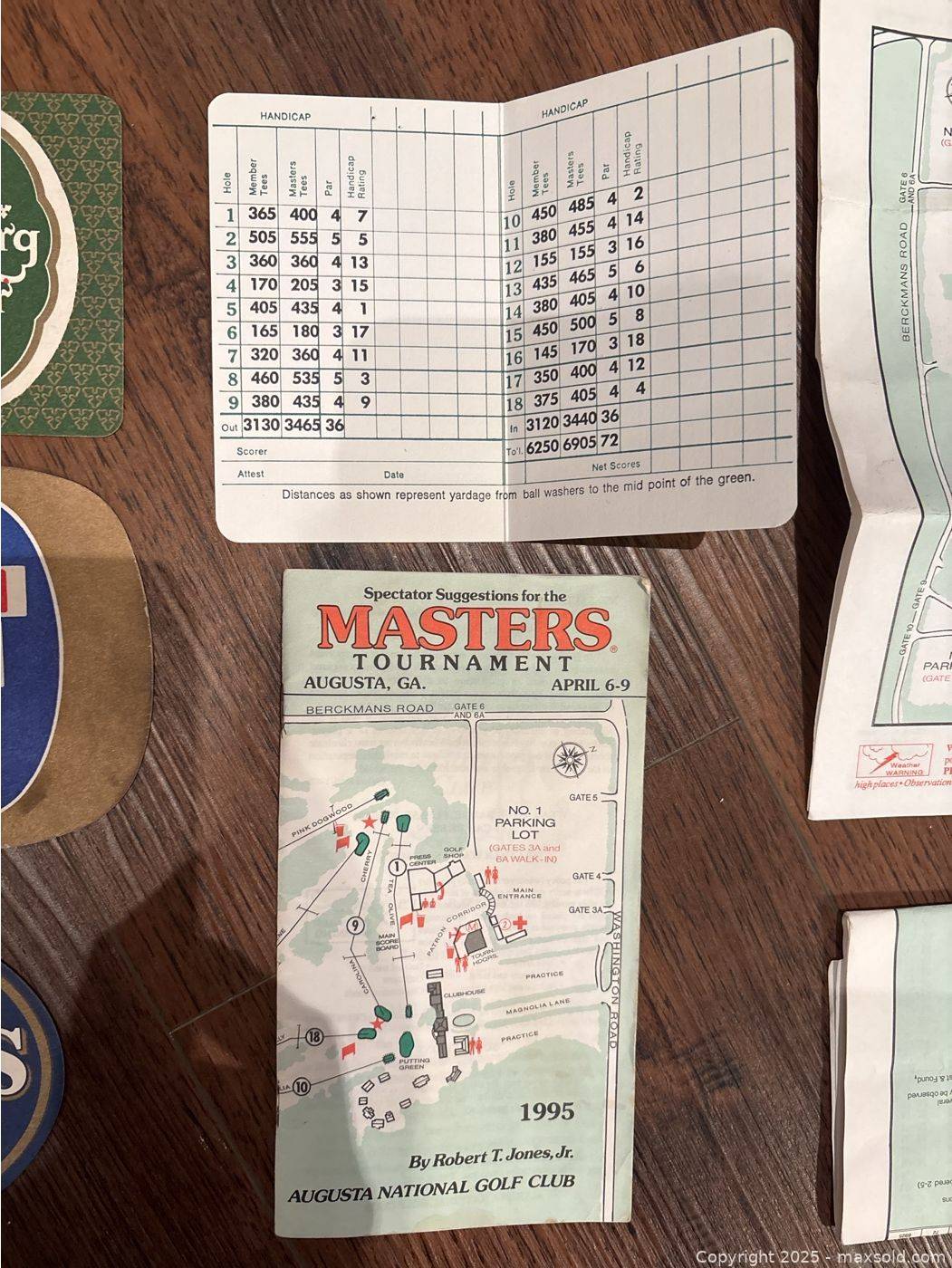 Augusta National Masters memorabilia & beer coasters | Maxsold