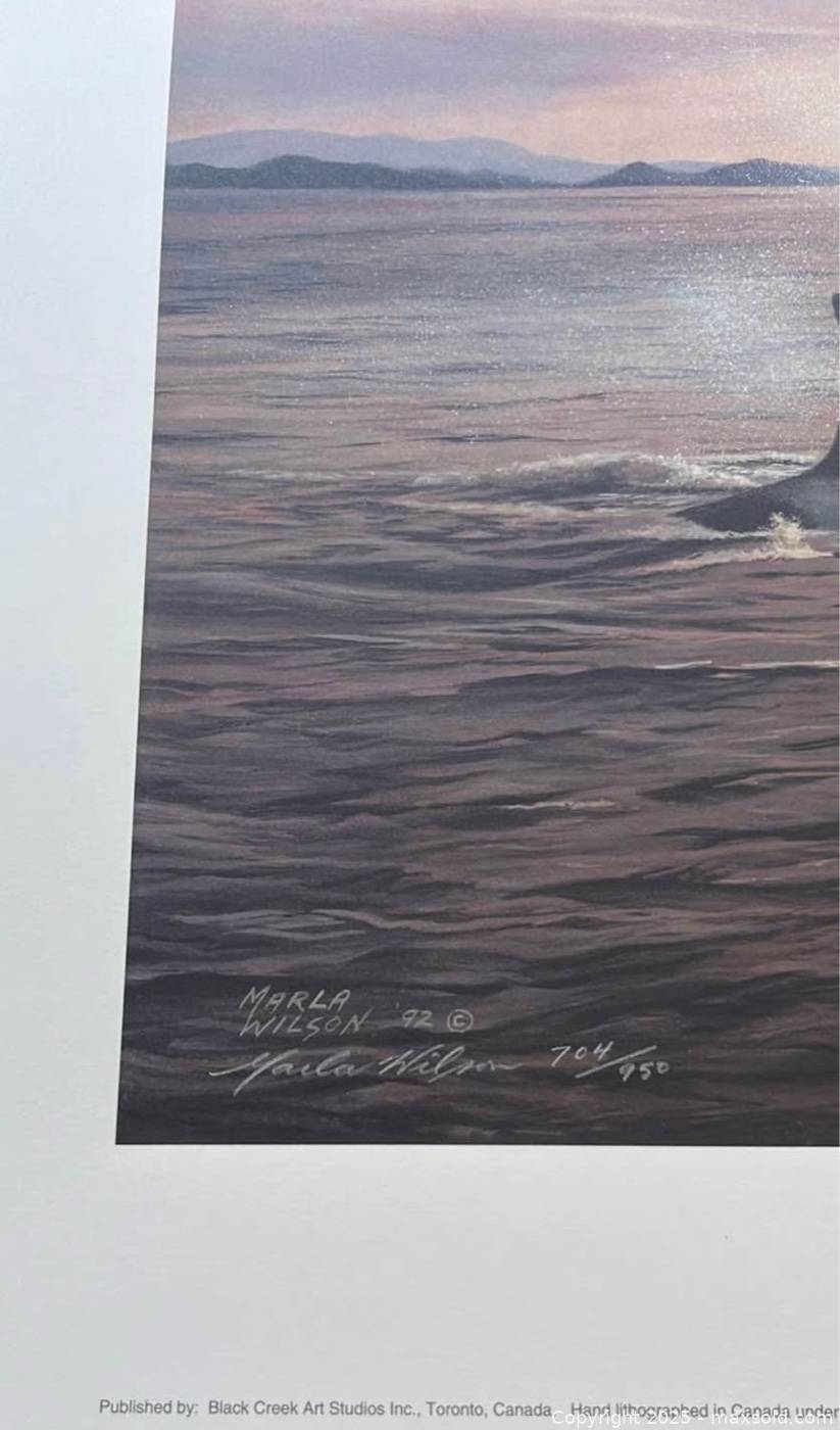 Signed Limited Edition Print “Orcas at Burke Channel” by Marla Wilson ...