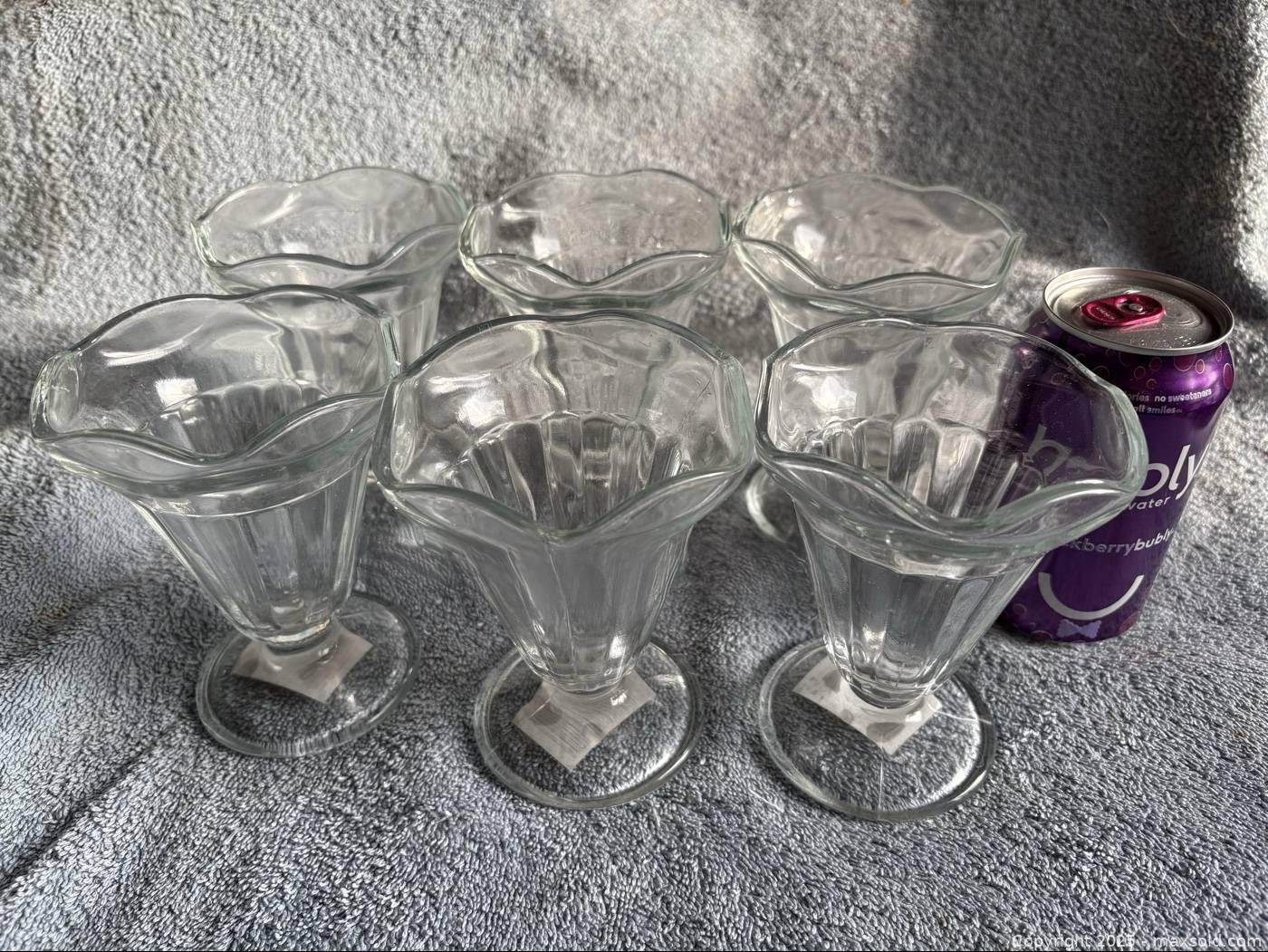 Set of 6 glass pedestal sundae cups | Maxsold