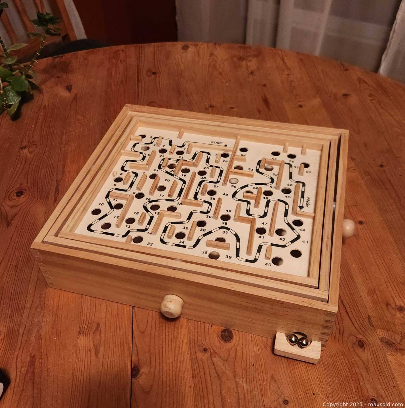 Wooden labyrinth tilt maze and dice game set | Maxsold