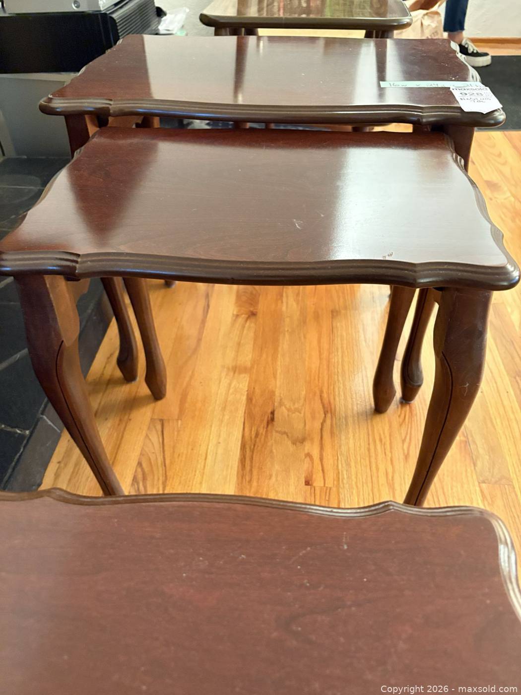 Set of 3 Walnut Solid Wood Nesting Tables | Maxsold