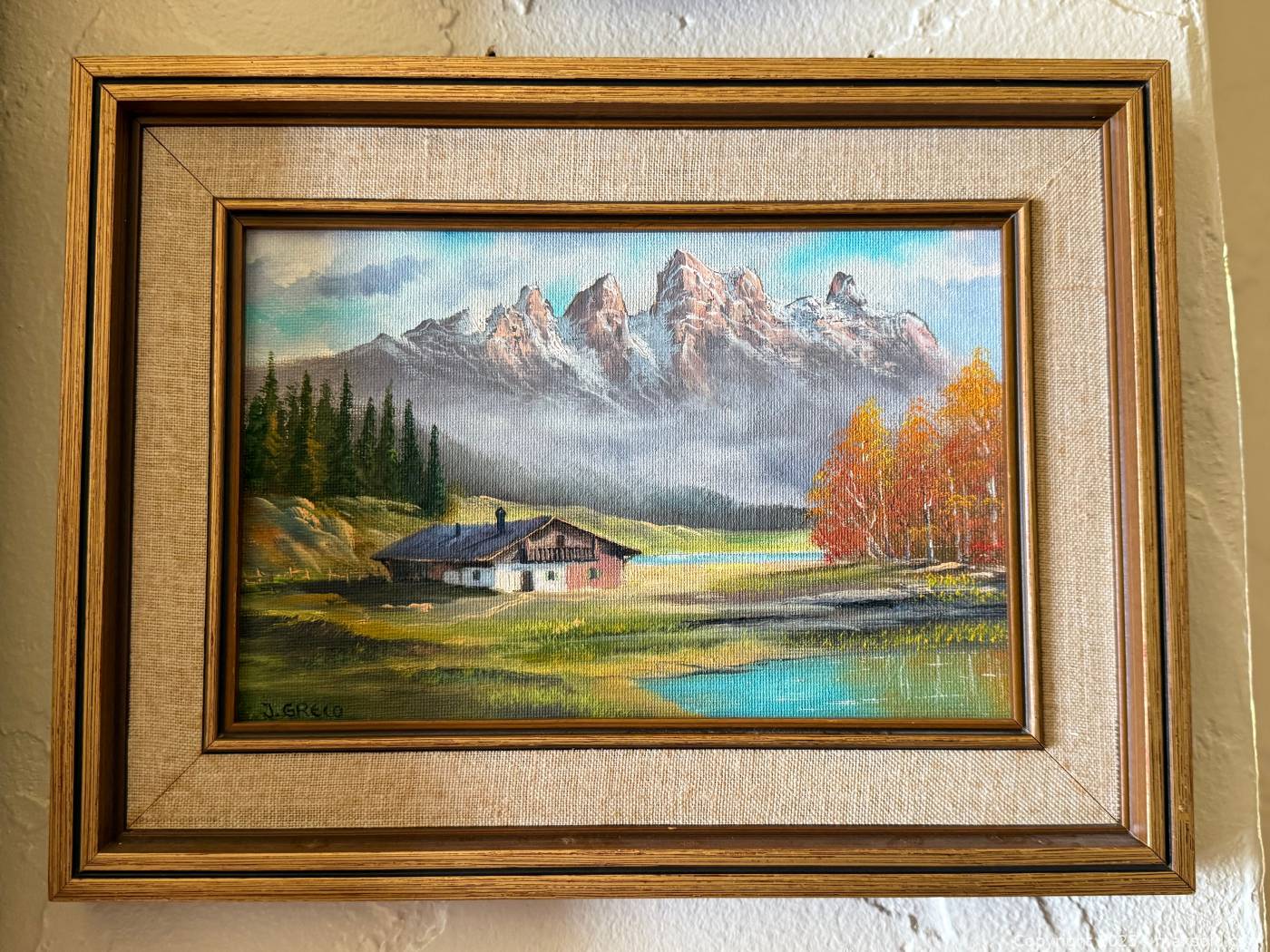 John Greco framed landscape oil painting | Maxsold