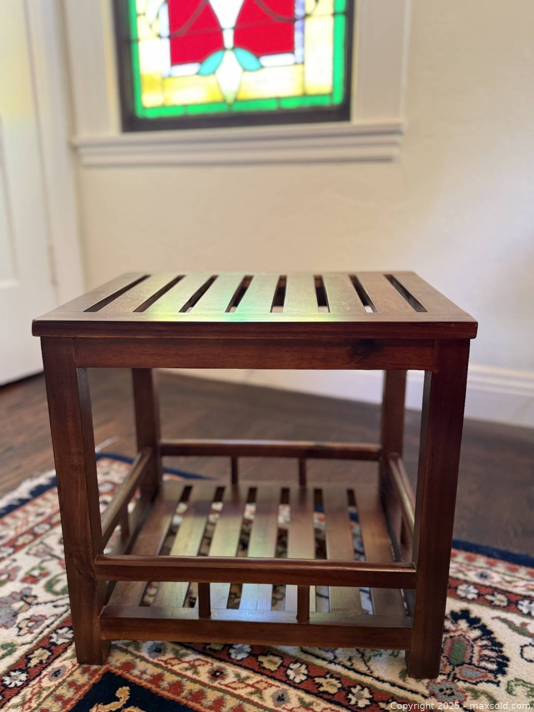 Vintage Wood Slat End Table | Maxsold