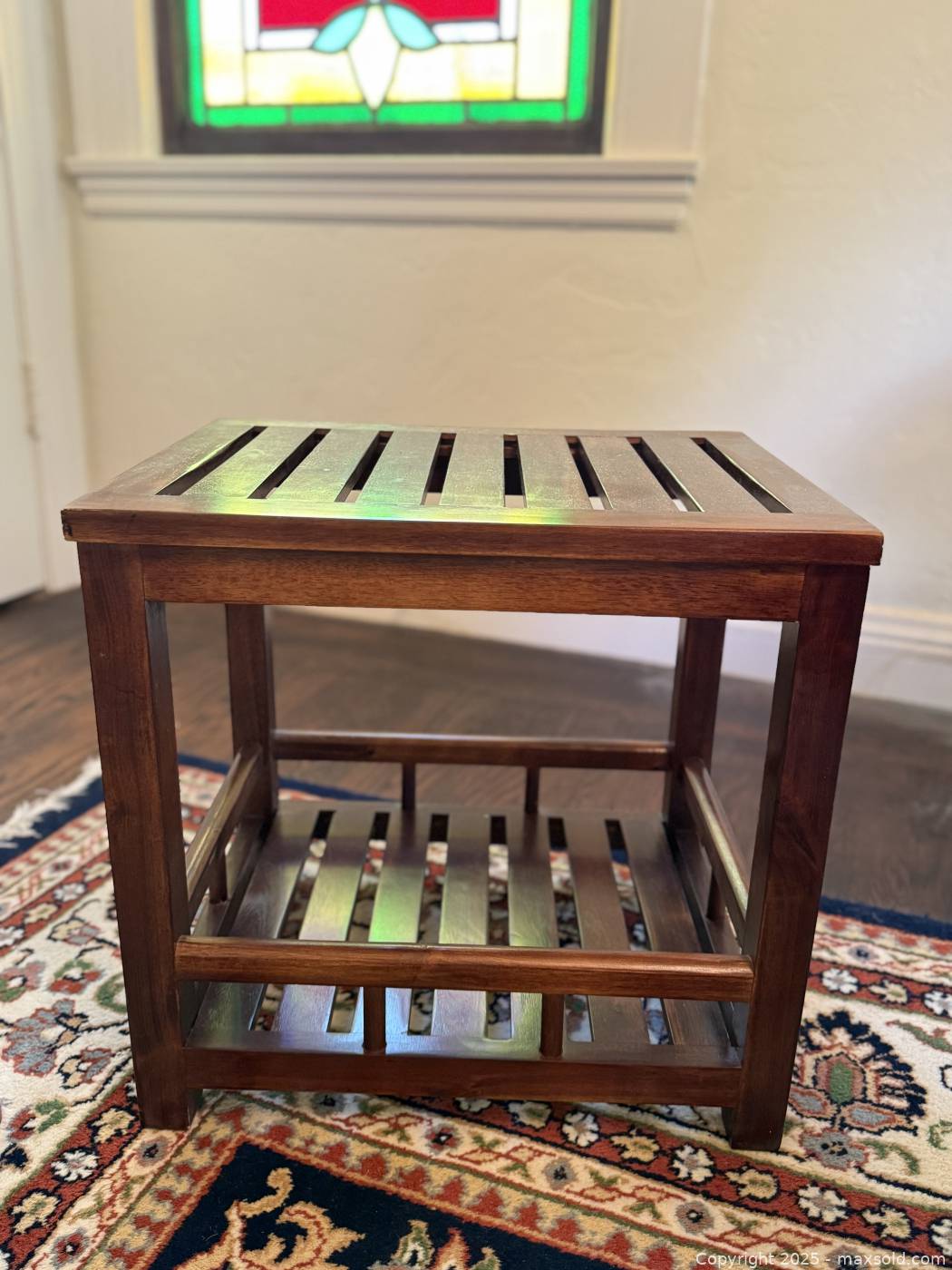 Vintage Wood Slat End Table | Maxsold
