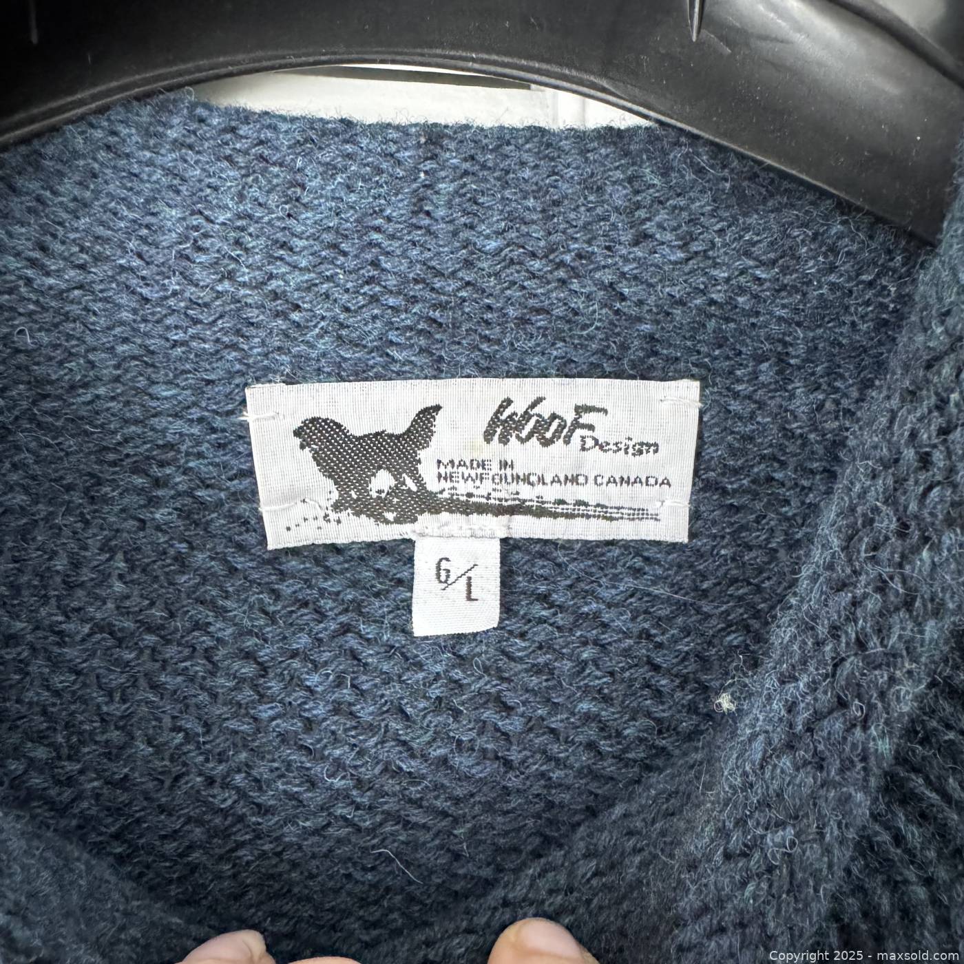 WOOF Design 100% wool sweater size L | Maxsold