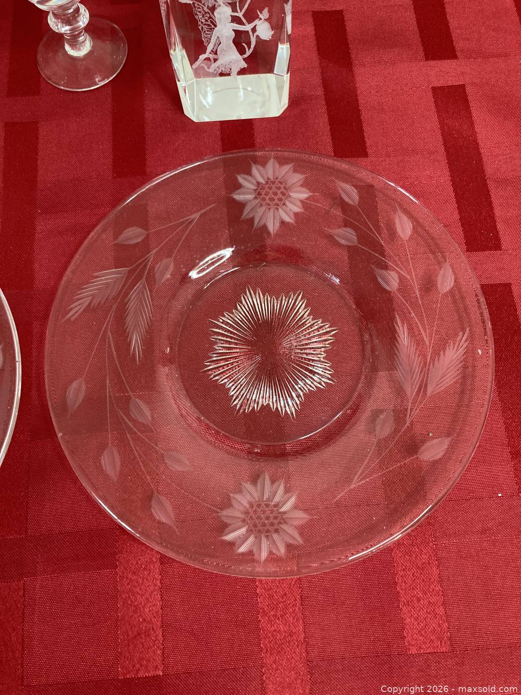 Pinwheel crystal stemware, plates, decor | Maxsold