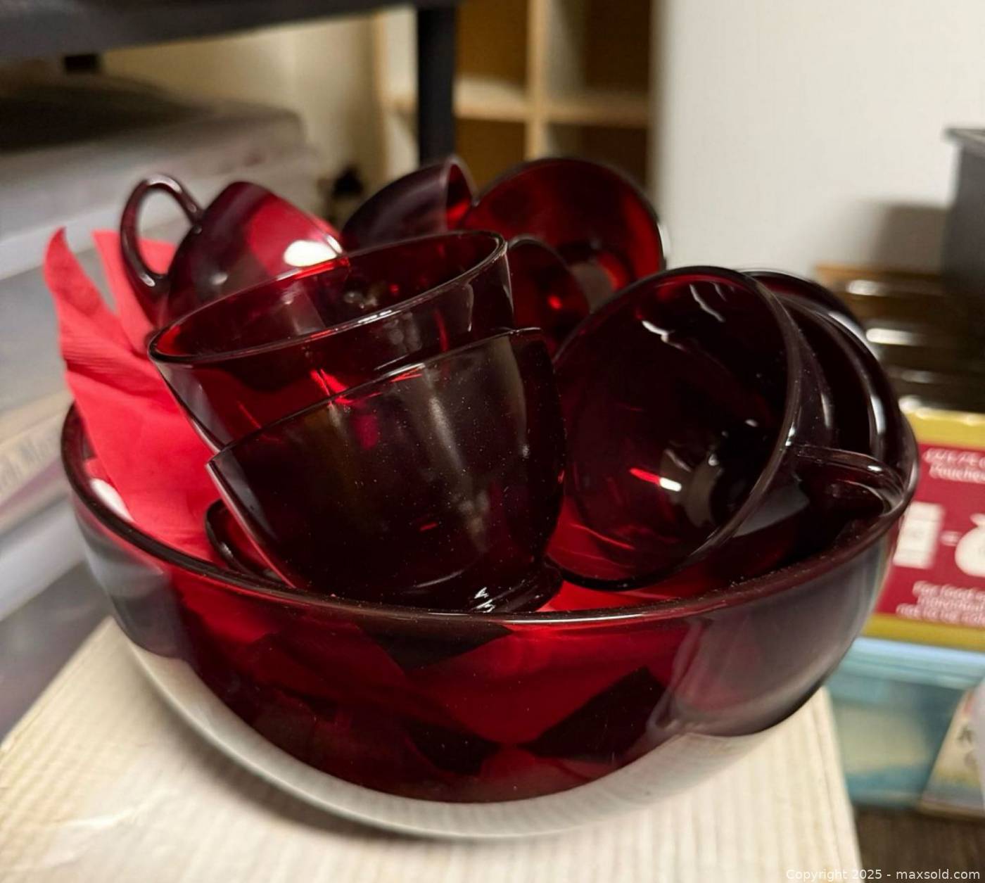 Anchor Hocking Royal Ruby punch set | Maxsold