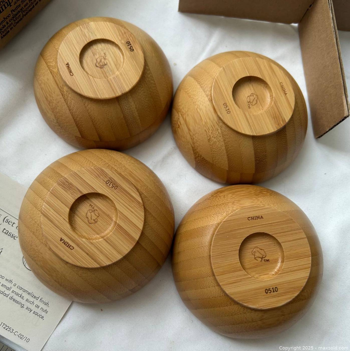 The Pampered Chef bamboo petite snack bowls set of four | Maxsold