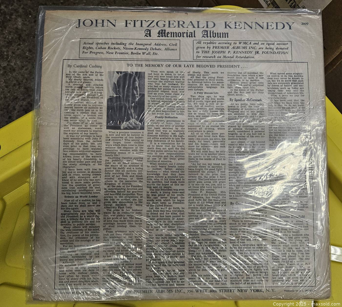 John F. Kennedy Memorial Album LP | Maxsold