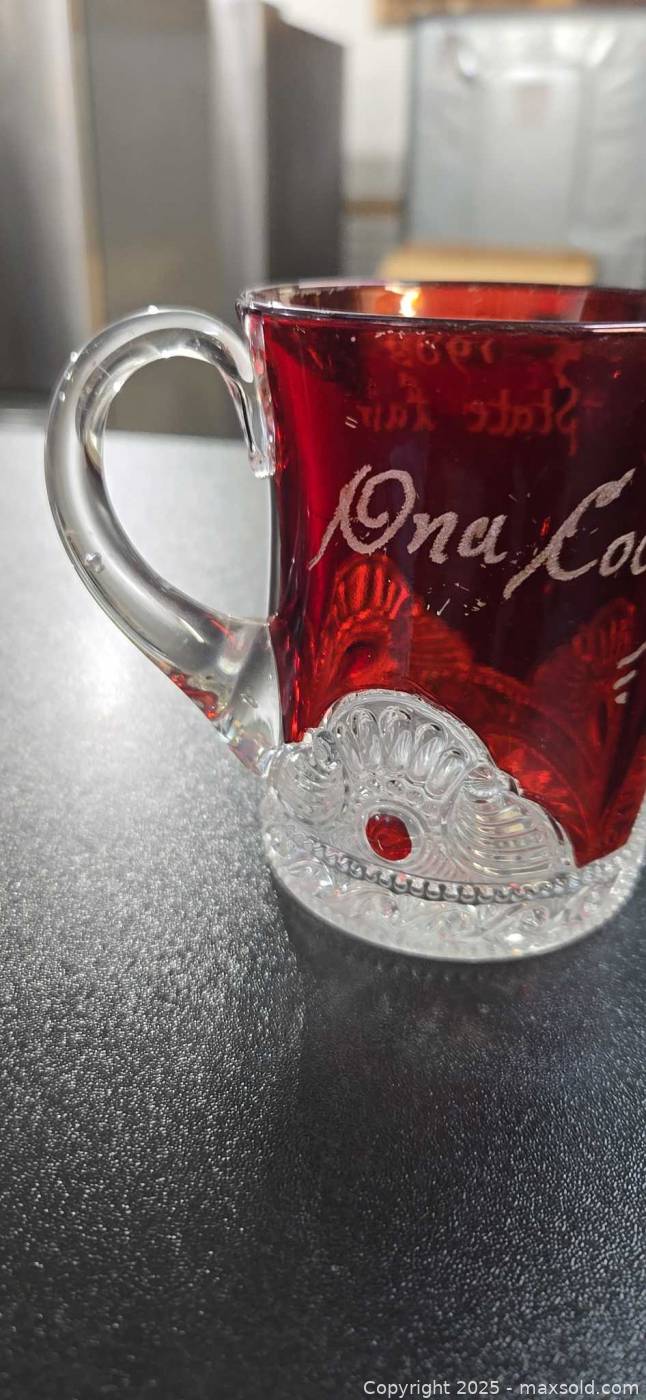 Ruby Red Souvenir Glass 1903 | Maxsold