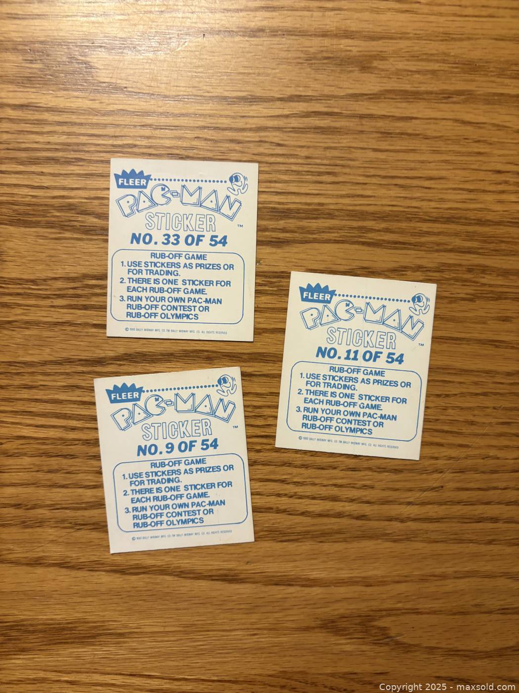 1980 Fleer Pac-Man rub-off game stickers | Maxsold
