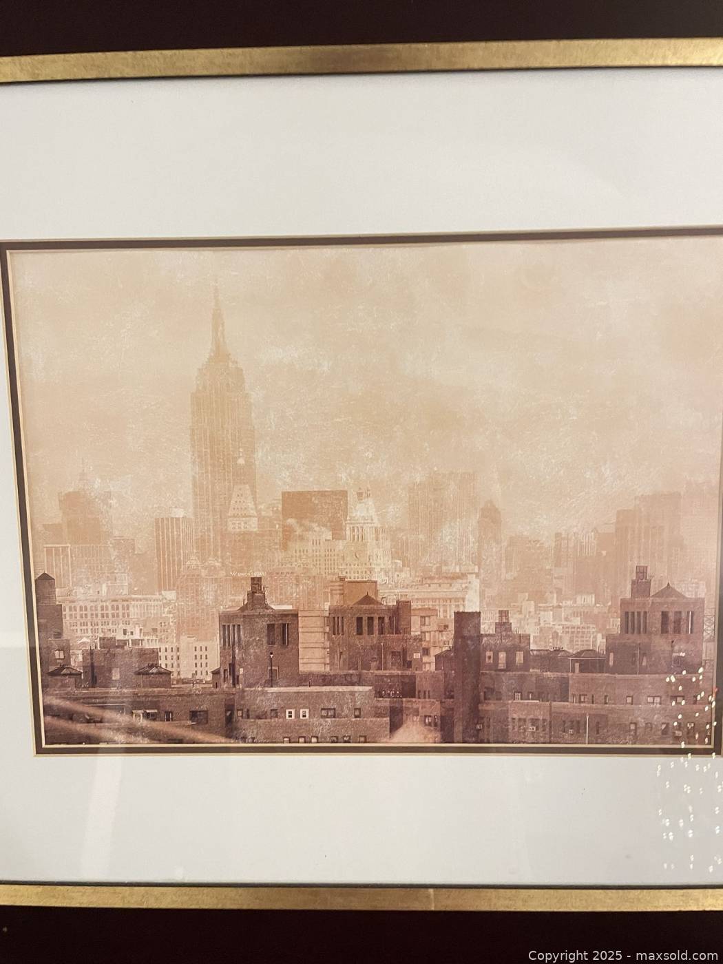 Framed Sepia New York City Skyline Print | Maxsold