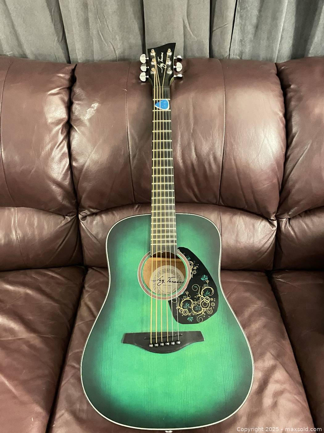 Jay Turner green sunburst acoustic guitar | Maxsold