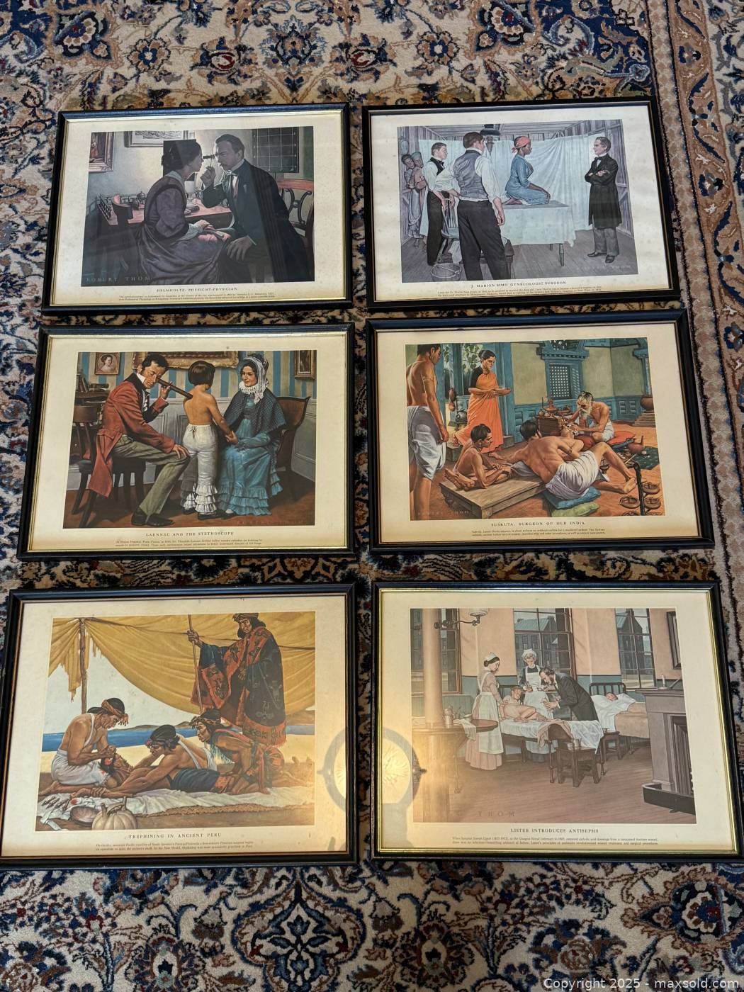 6 Robert Thom History of Medicine Framed Lithographs | Maxsold