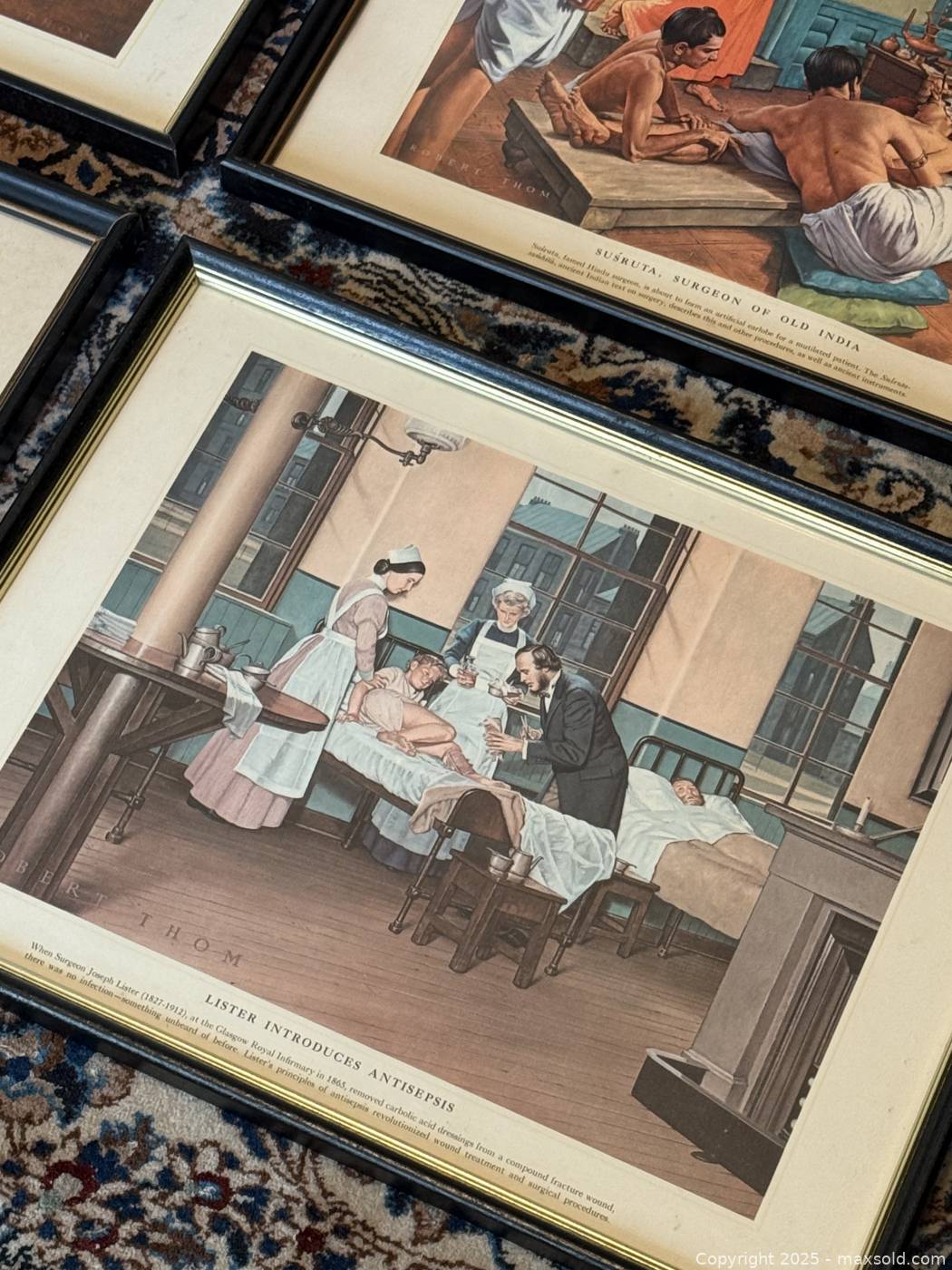 6 Robert Thom History of Medicine Framed Lithographs | Maxsold