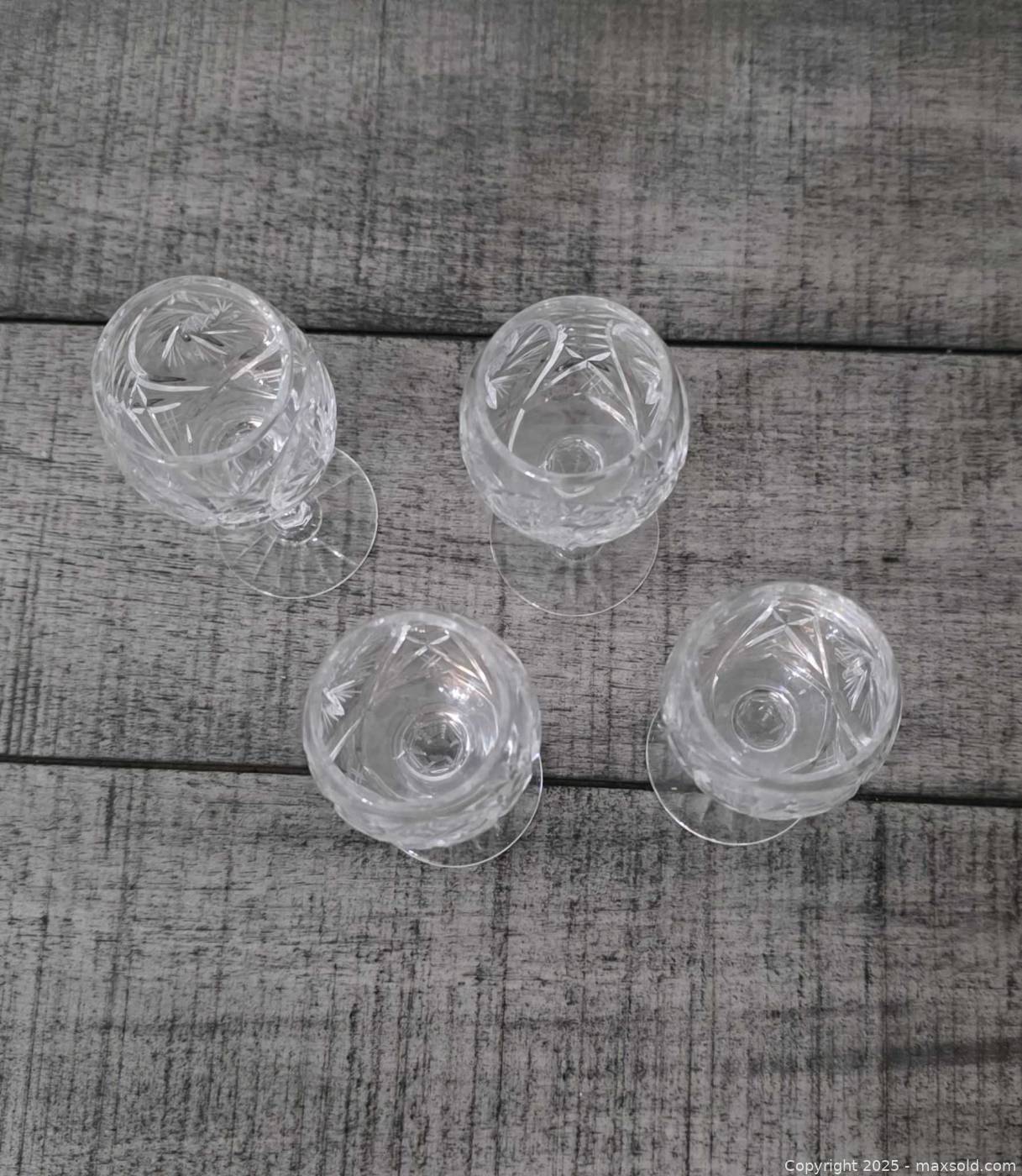 4 vintage pressed-cut glass cordial glasses | Maxsold